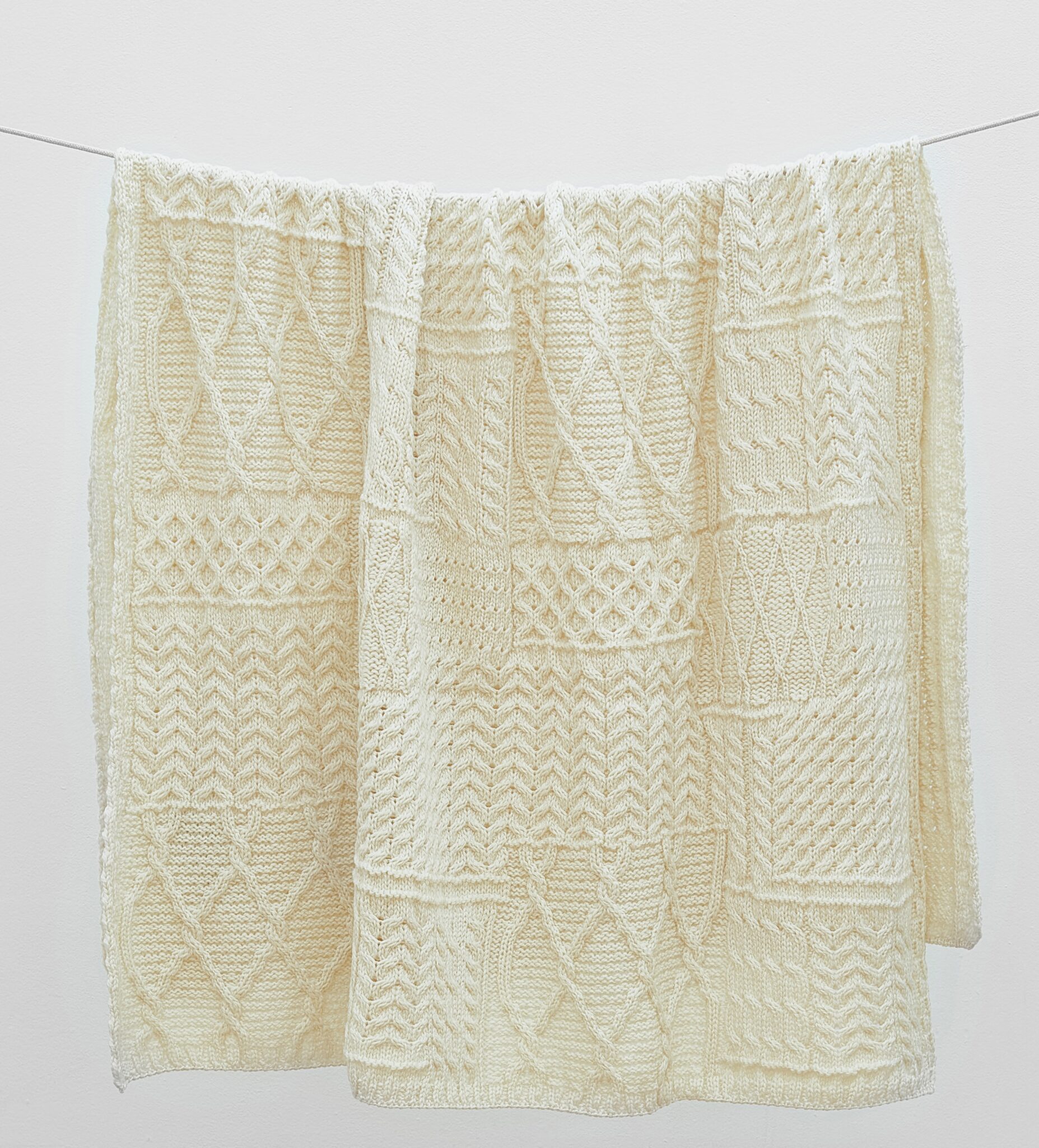 Knitted Throw with a Variety of Traditional Aran Patterns - Aran ...