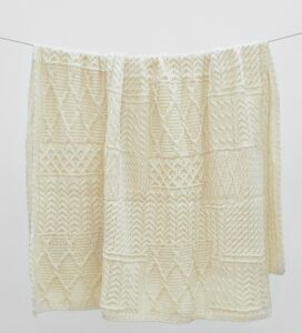 Knitted Throw with a Variety of Traditional Aran Patterns - Aran ...