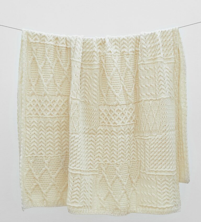 Knitted Throw with a Variety of Traditional Aran Patterns - Aran ...